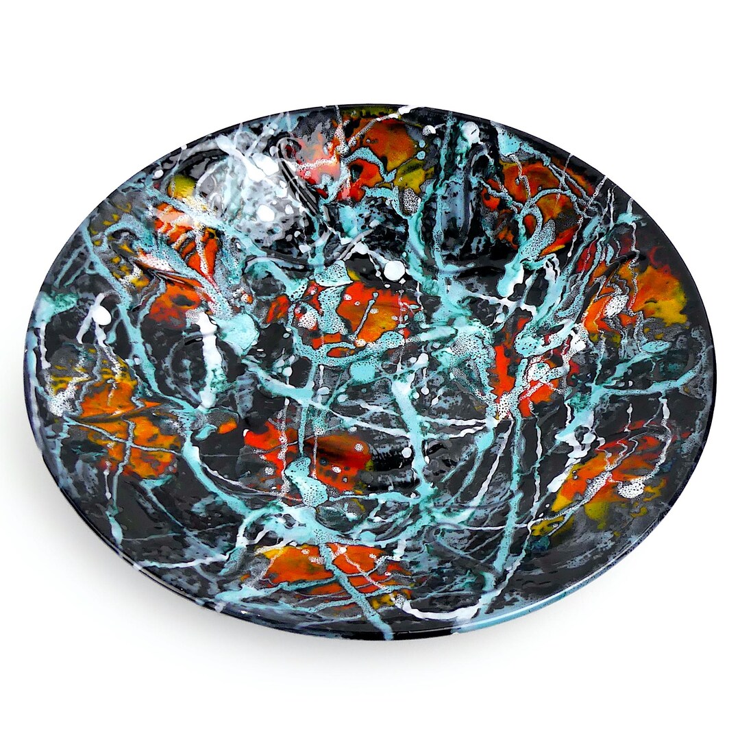 Vintage Dripping Ceramic Dish: Jackson Pollock Style, 70s Art Pottery ...