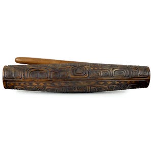 Large Toere, a Polynesian Carved Wooden Slit Drum and Its Aito - Long ...