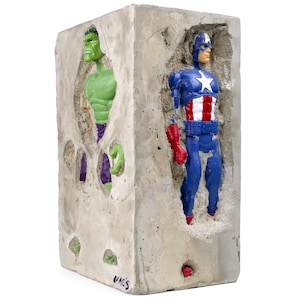 Concrete Superhero Sculpture, Massive Inclusion Signed NAC'S ...