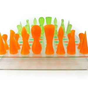 Karim Rashid Design Chess Set: Orange & Green Pop Art Decor - Etsy
