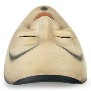 Ancient Enmei-kanja Mask From the Nô Theatre, Signed Yōun, in Cypress ...