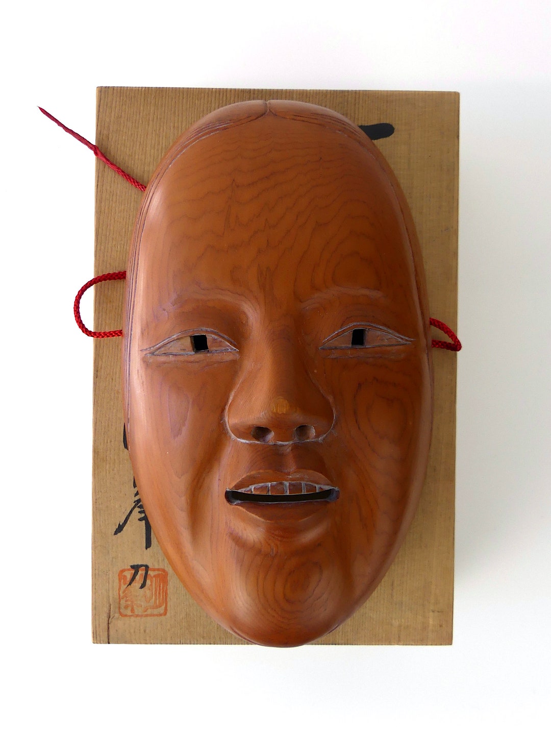 Zō-onna Mask in Japanese Cypress Wood in His Menbako - Noh Theater ...