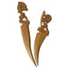 Two Miro Tiki Knives Carved on One Side - Polynesian Craftsmanship ...