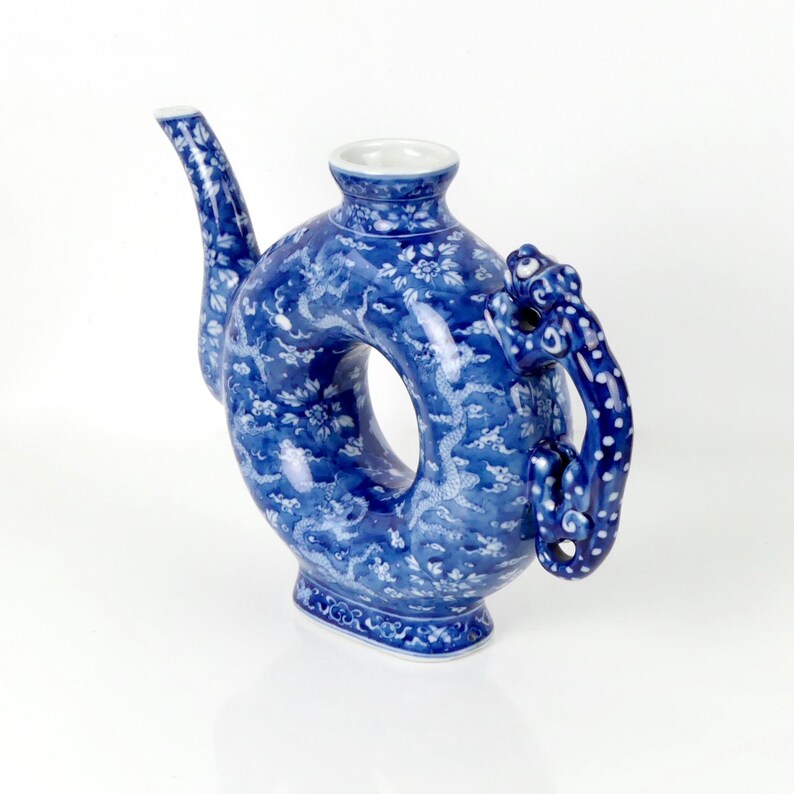 Ancient Toroidal Teapot in Blue Porcelain China - Etsy