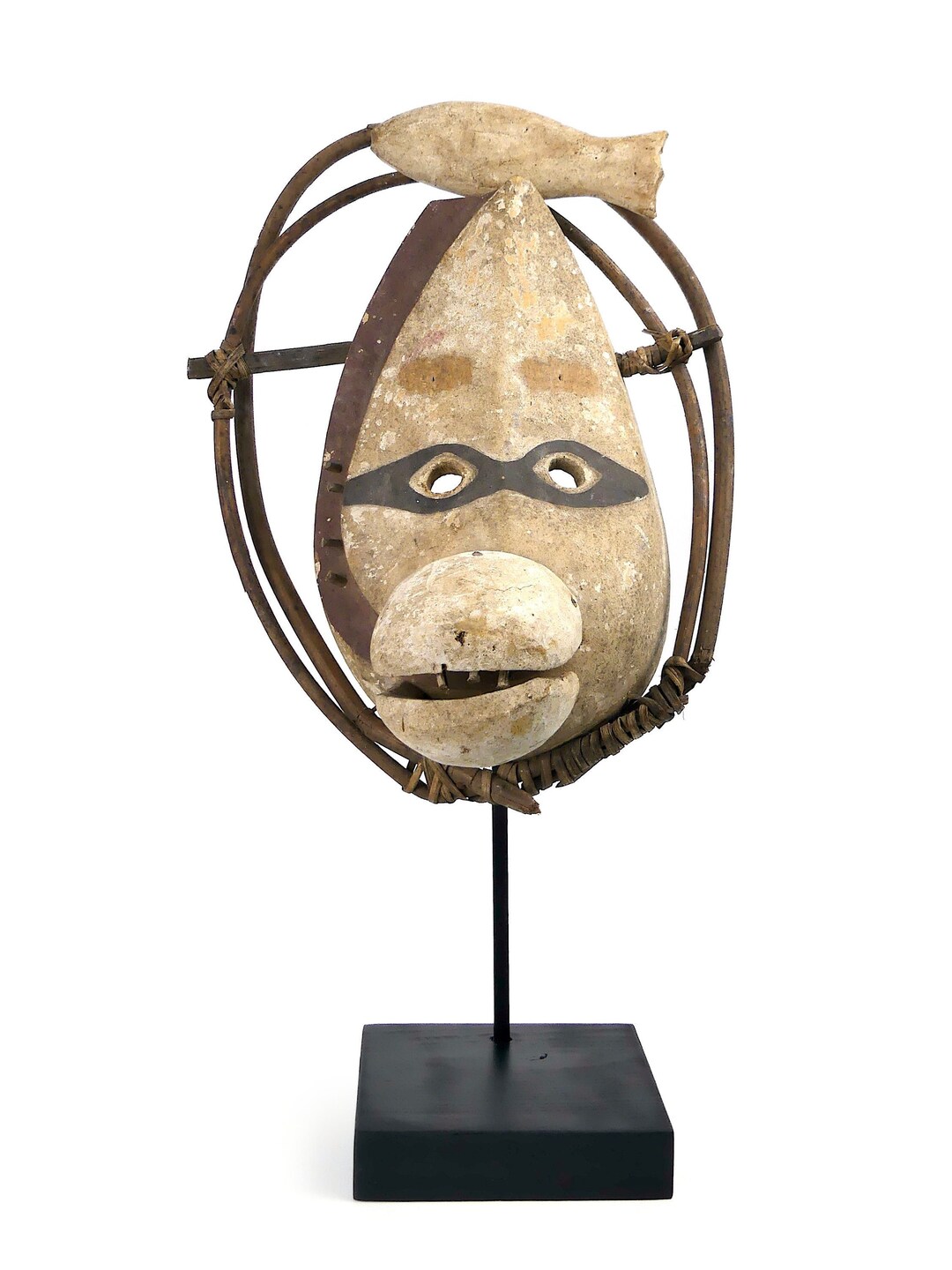 Yupik Masked Fish Spirit Mask on Stand - Northern Alaska Ethnic Art - Etsy