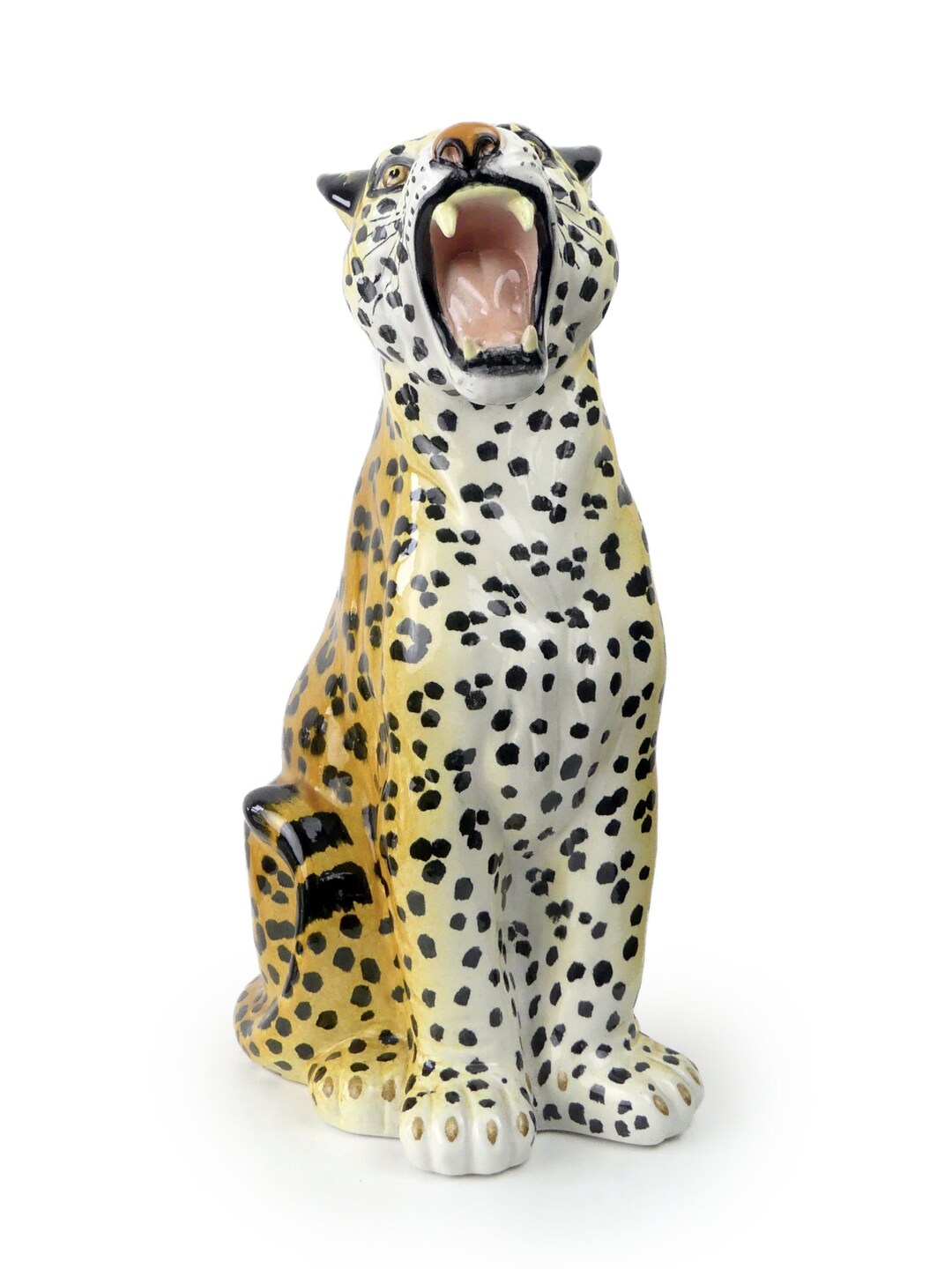 Large Leopard Ceramic Signed Art Ceramic Made in Italy 70s Retro Design ...