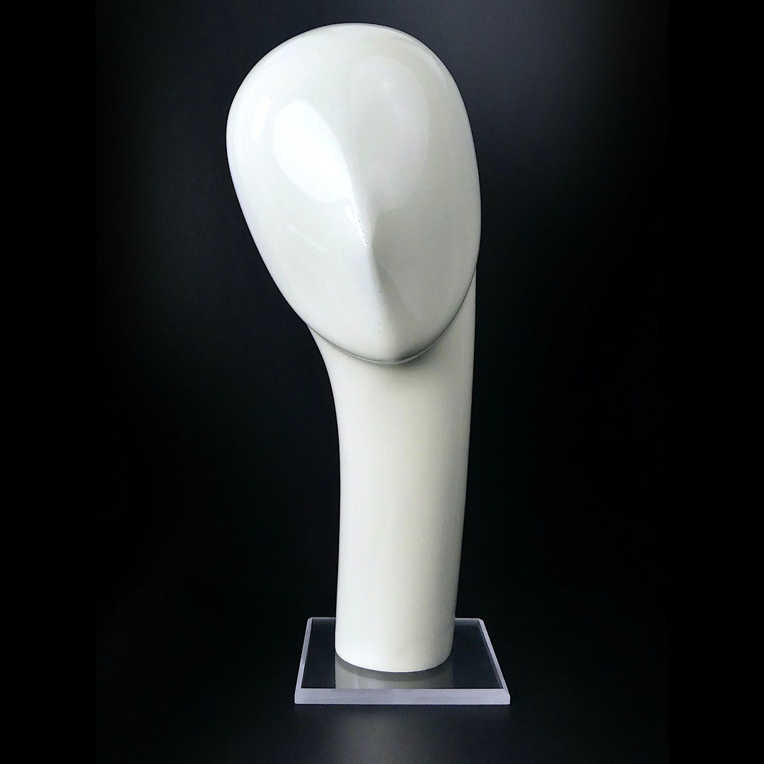 White Marotte Design Hat Holder Fixed on Plexiglas Base Brancusi Style ...