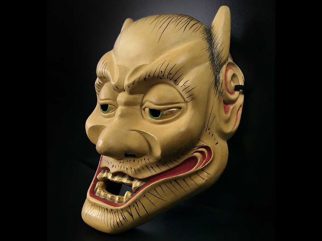 Yakan Mask Fox of the Fields Malicious Spirit of the Nô Theater Carved ...