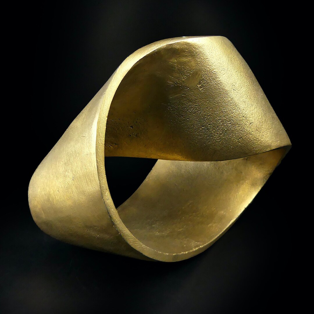 Moebius Ribbon Sculpture in Gilded Steel Moebius Knot Named After the ...