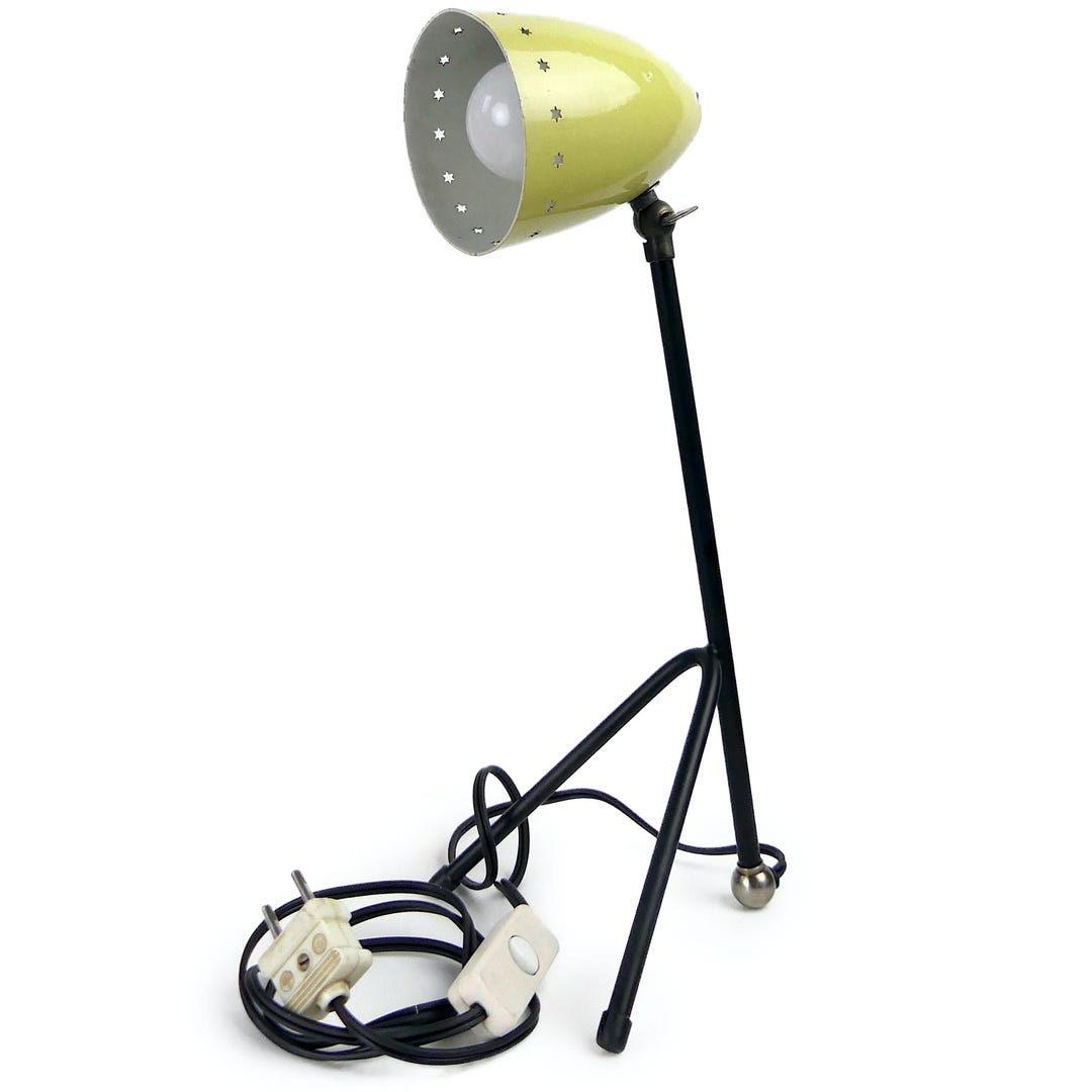 Yellow and Black Pinocchio Busquet Lamp From the 50s - Designer ...
