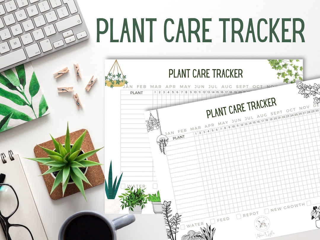 Plant Care Tracker Bundle | Plant Care Log | Colouring Pages | Digital ...