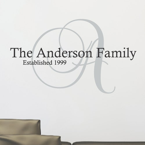 Personalized Family Name Wall Decal Custom Family Name Vinyl - Etsy