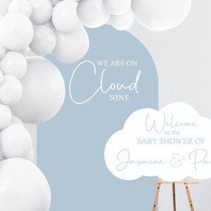 We Are on Cloud Nine - Cloud Nine Theme Baby Shower Sticker for Balloon ...