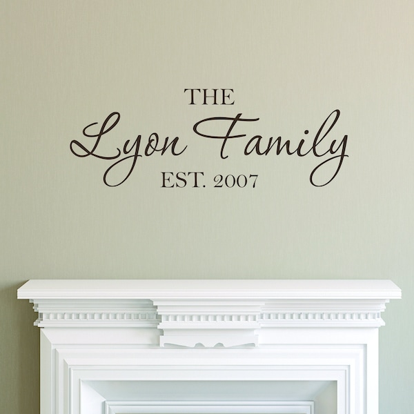 Last Name Wall Decal - Etsy