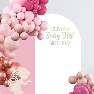 Fairy First Birthday Decal - Happy Birthday Party Backdrop - First ...