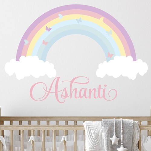 Personalized Rainbow Wall Decal Girls Personalized Name - Etsy