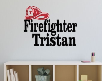 Personalized Name Fireman Wall Decal Custom Name Fireman | Etsy