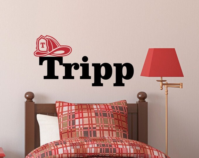 Personalized Name Fireman Wall Decal Custom Name Fireman | Etsy