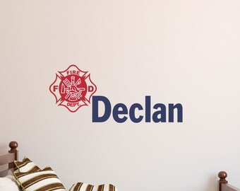 Personalized Name Fireman Wall Decal Custom Name Fireman | Etsy