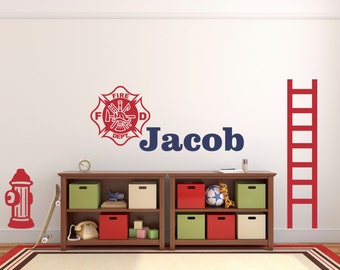 Personalized Name Fireman Wall Decal Custom Name Fireman | Etsy