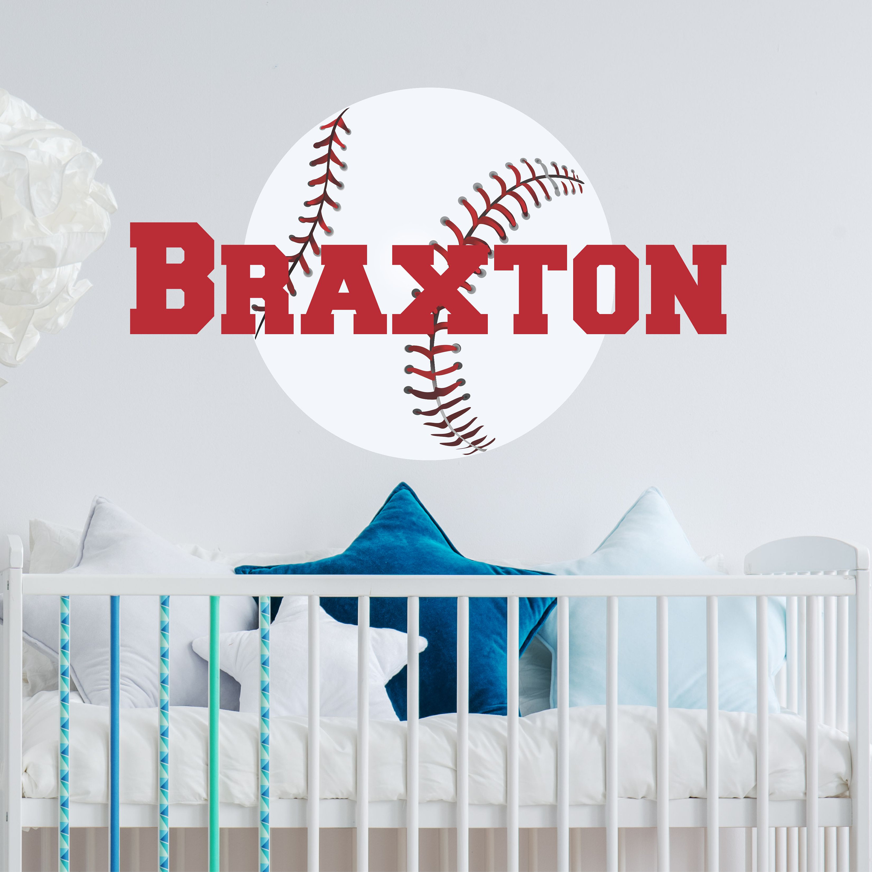 Personalized Name Baseball Wall Decal - Custom Name Baseball Wall ...