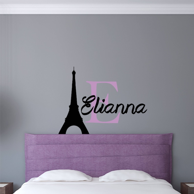 Personalized Name Paris Wall Decal Custom Name Paris Wall | Etsy