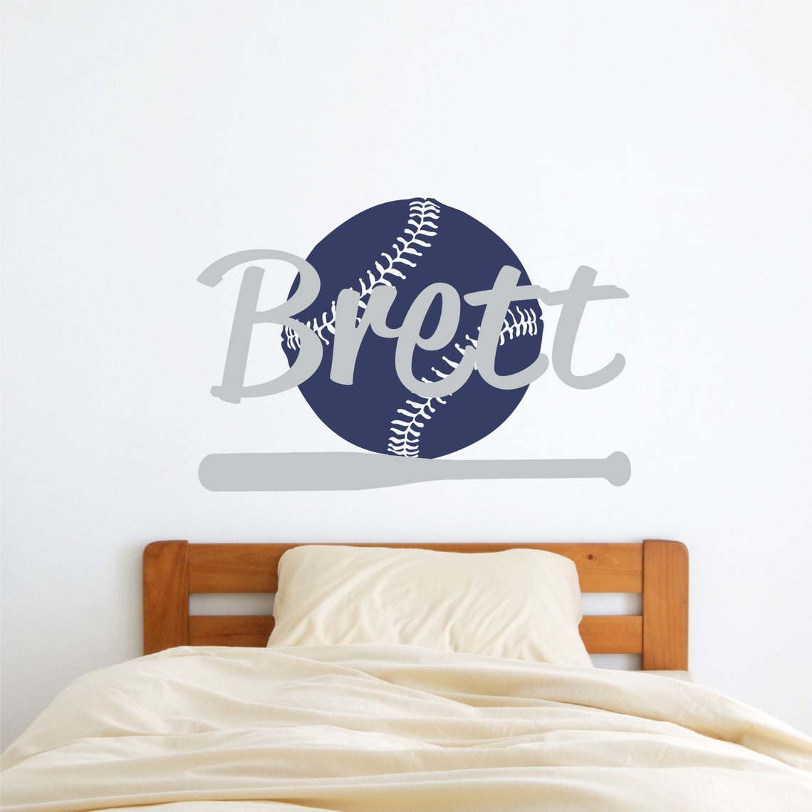 Personalized Name Baseball Wall Decal Custom Name Baseball - Etsy