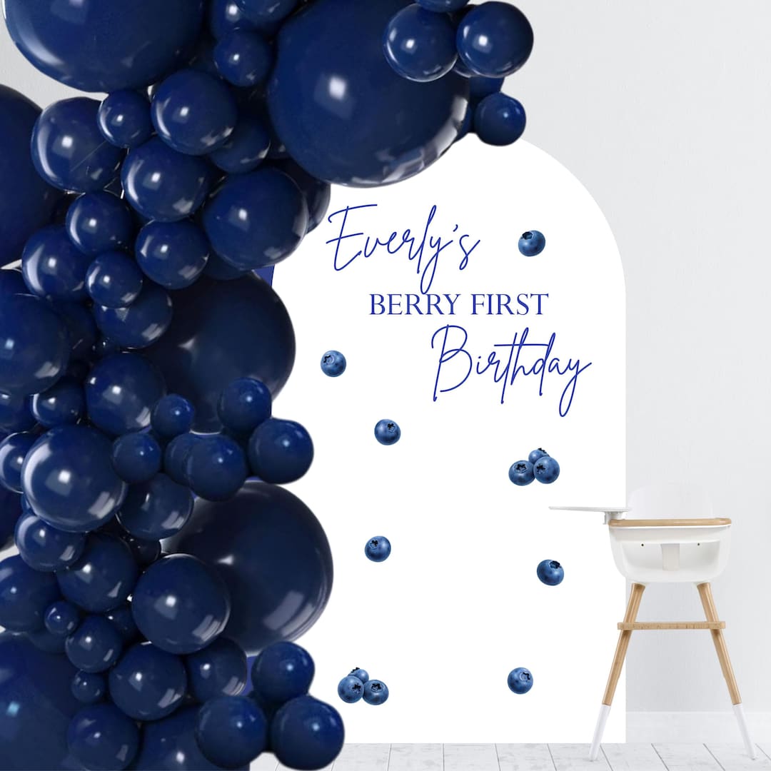 Berry First Birthday Decal - Happy Birthday Party Backdrop - First ...