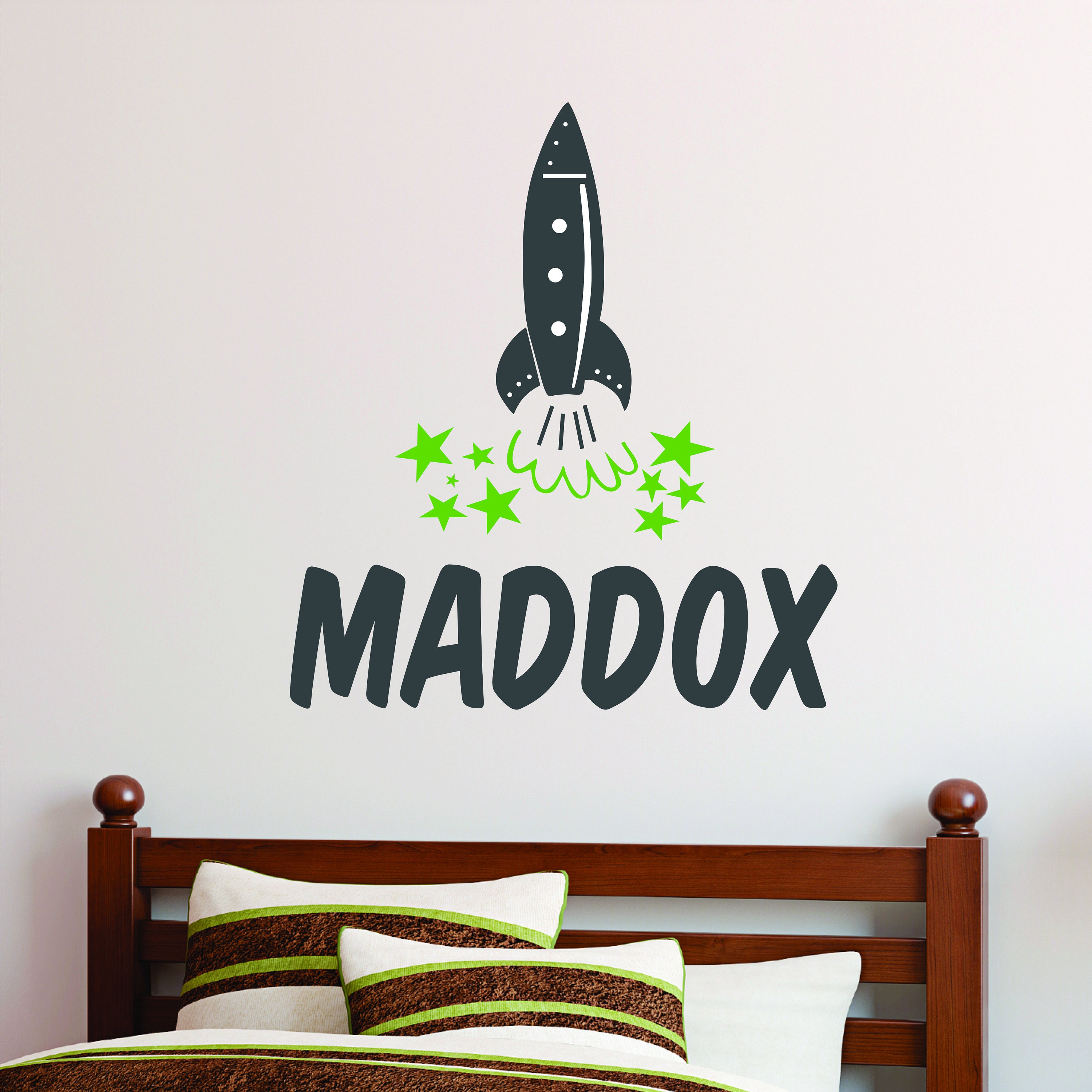Personalized Name Rocket Wall Decal Custom Name Spaceship | Etsy