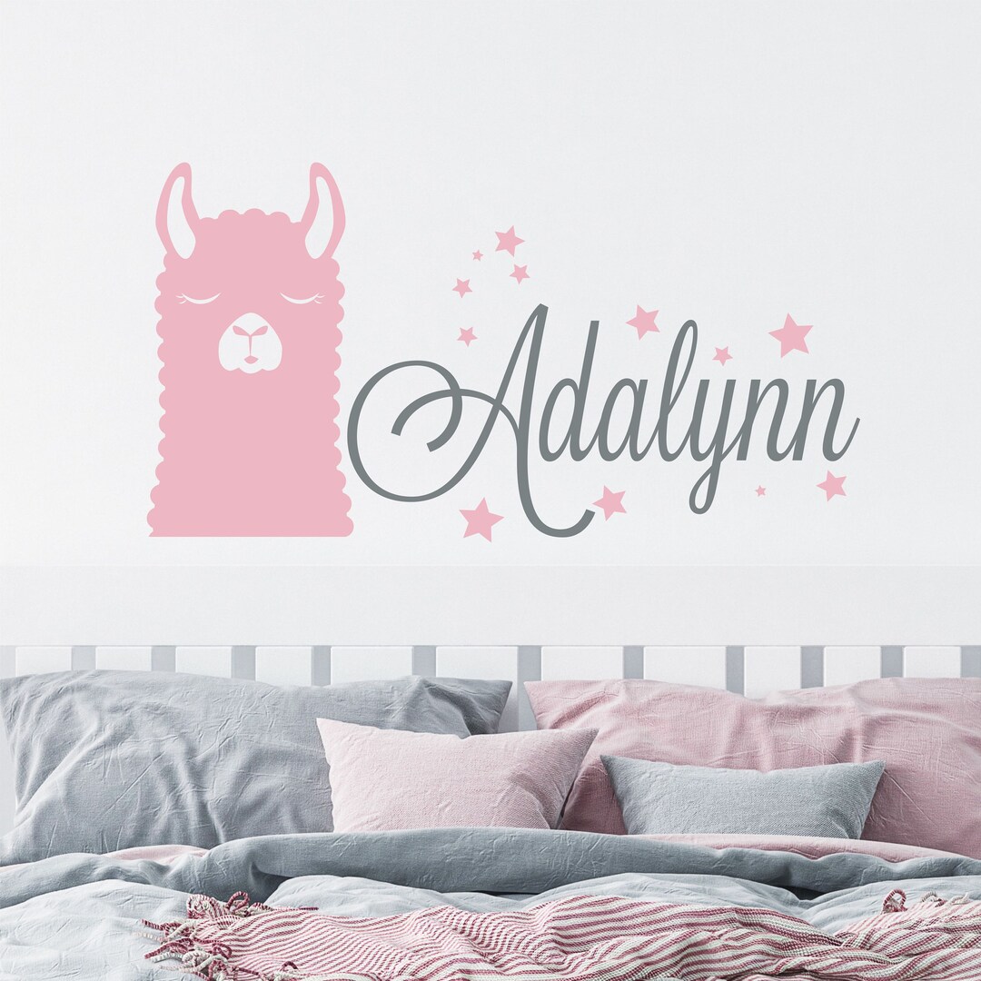 Personalized Name Llama Wall Decal - Custom Name Llama Wall Sticker ...