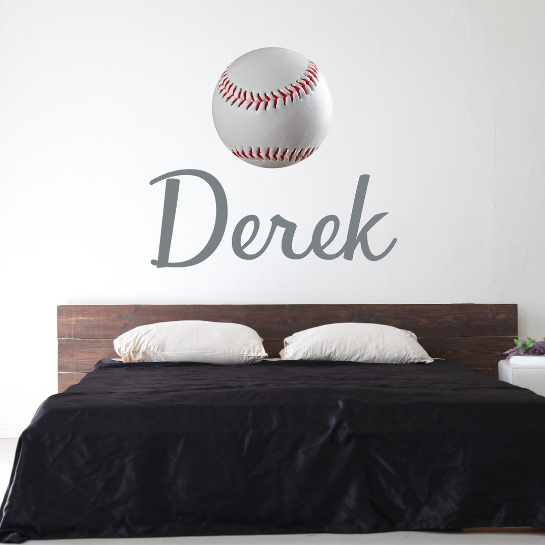 Personalized Name Baseball Wall Decal Custom Name Baseball - Etsy