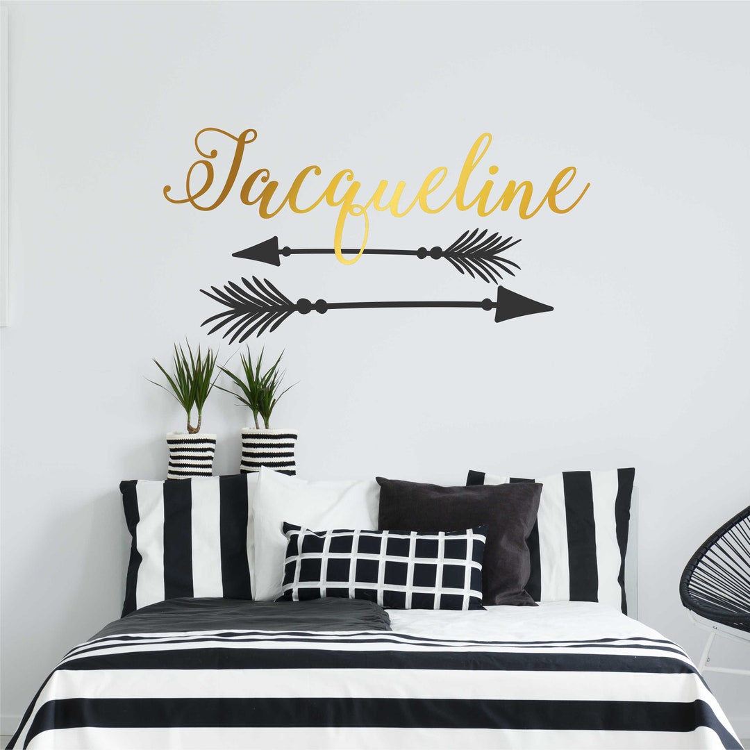 Arrow Name Decal Girls Name Decal - Arrow Wall Decal - Custom Name Wall ...