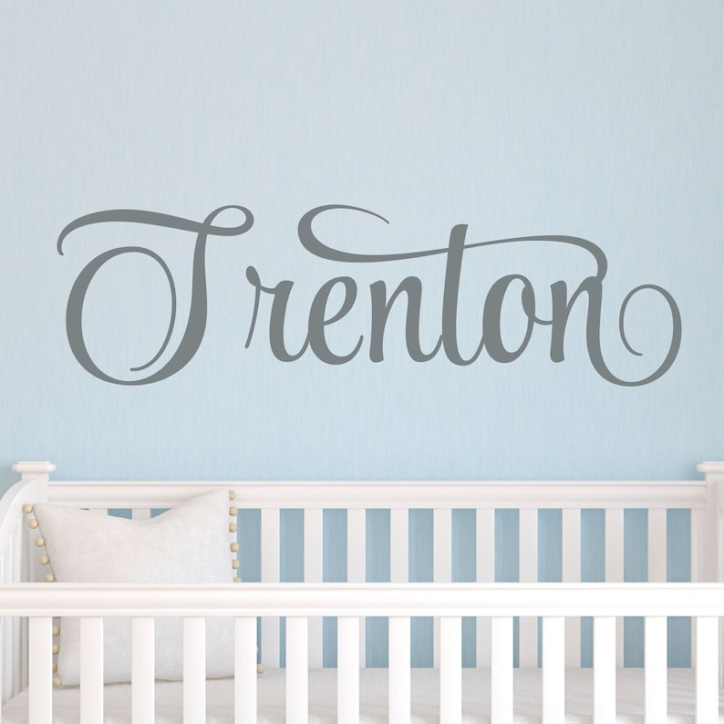Personalized Name Wall Decal Boy Monogram Initial Fancy - Etsy
