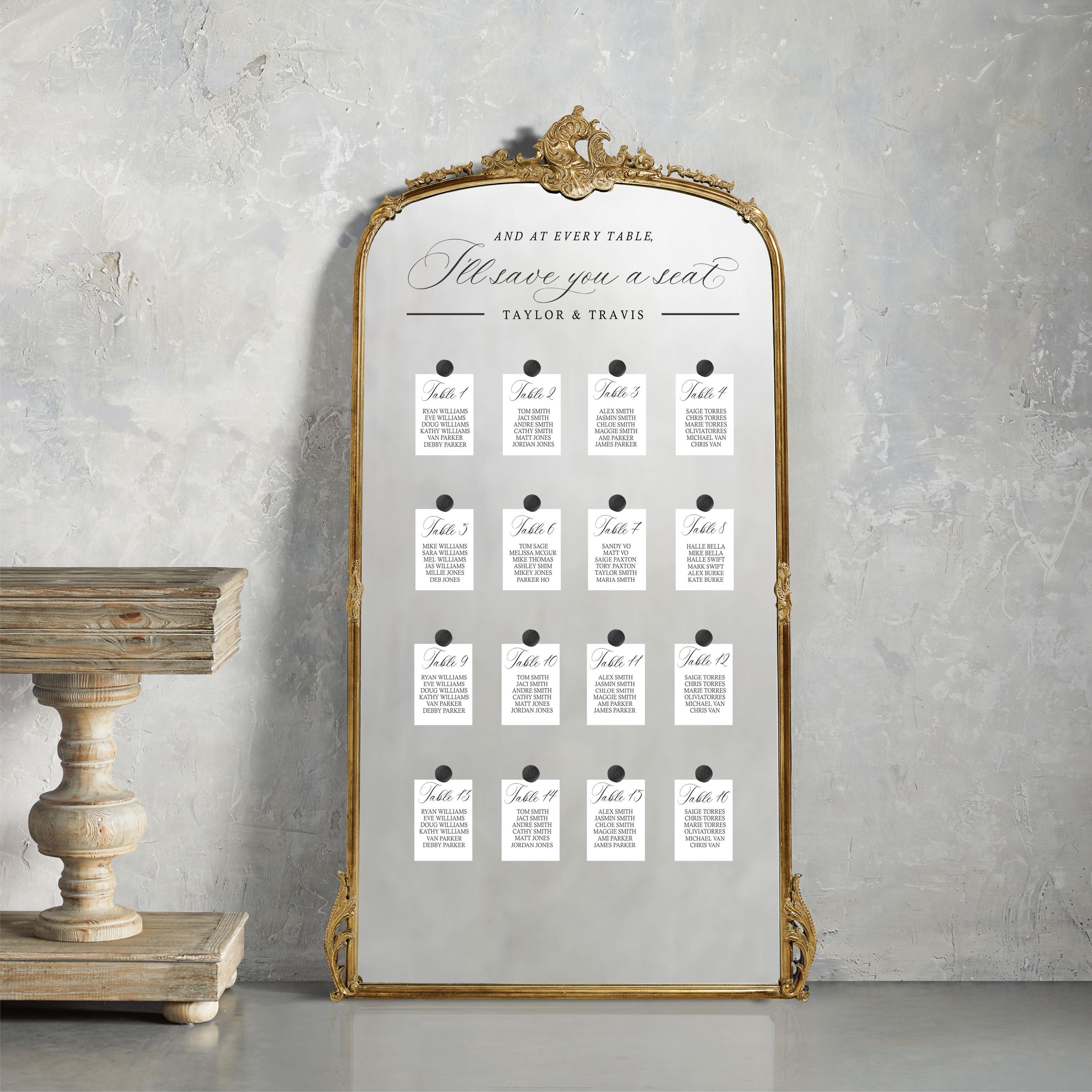 And at Every Table, I'll Save You a Seat - Wedding Seating Chart Header ...