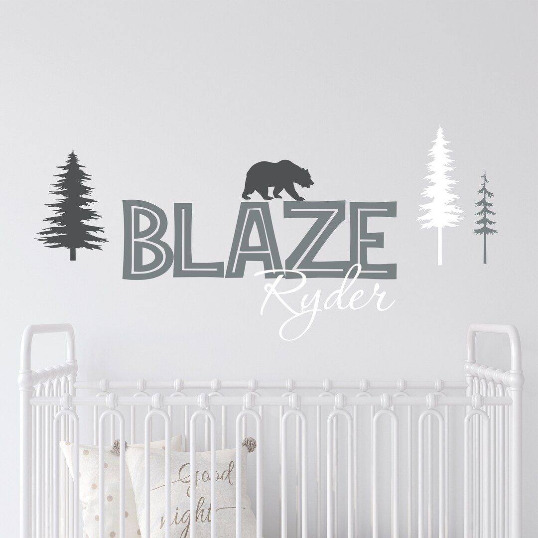 Boys Name Wall Decal Boys Name Hunting Wall Decal Deer Kids Wall Decal ...
