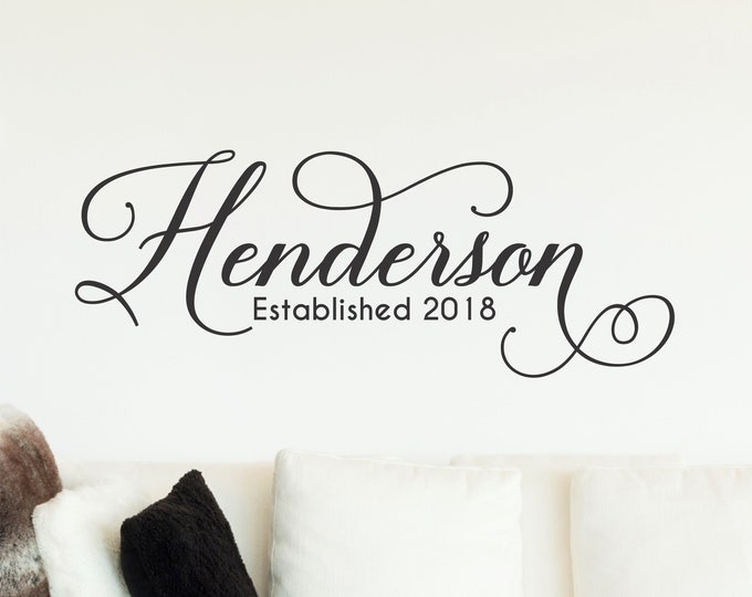 Personalized Family Wall Decal | Family Name Wall Decal | Last Name ...