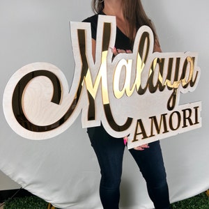 Double Layer Name Sign | Two Layer Name Sign | Personalized Wood and ...