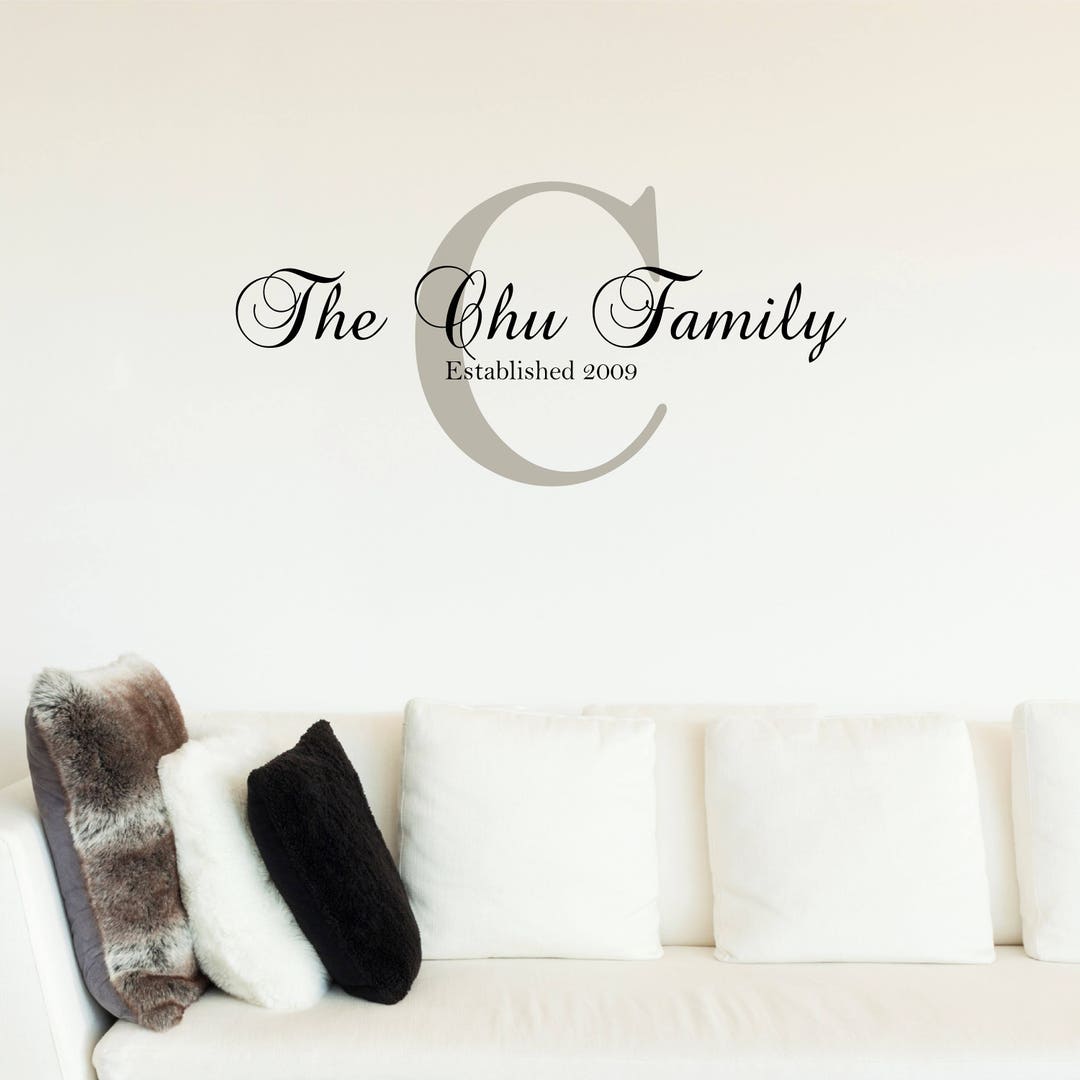 Personalized Family Name Wall Decal - Custom Family Name Vinyl Wall ...