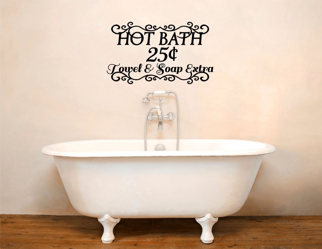 Hot Bath Wall Decal - Bathroom Decal - Bathroom Vinyl Letters - Wall ...