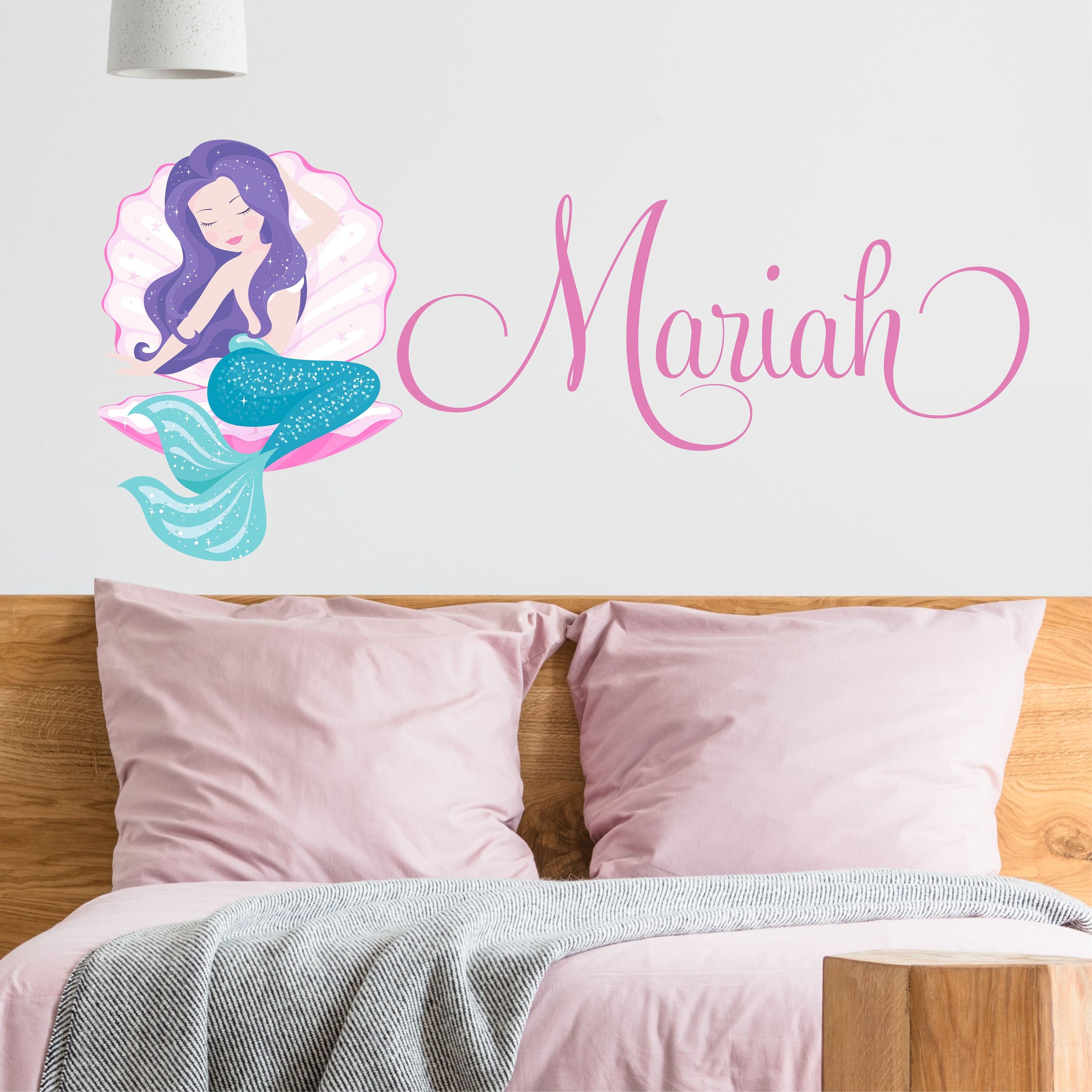 Personalized Name Mermaid Wall Decal Custom Name Mermaid | Etsy
