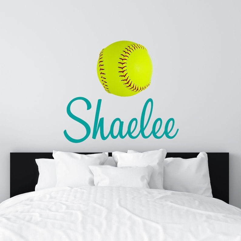 Personalized Name Softball Wall Decal Custom Name Softball - Etsy