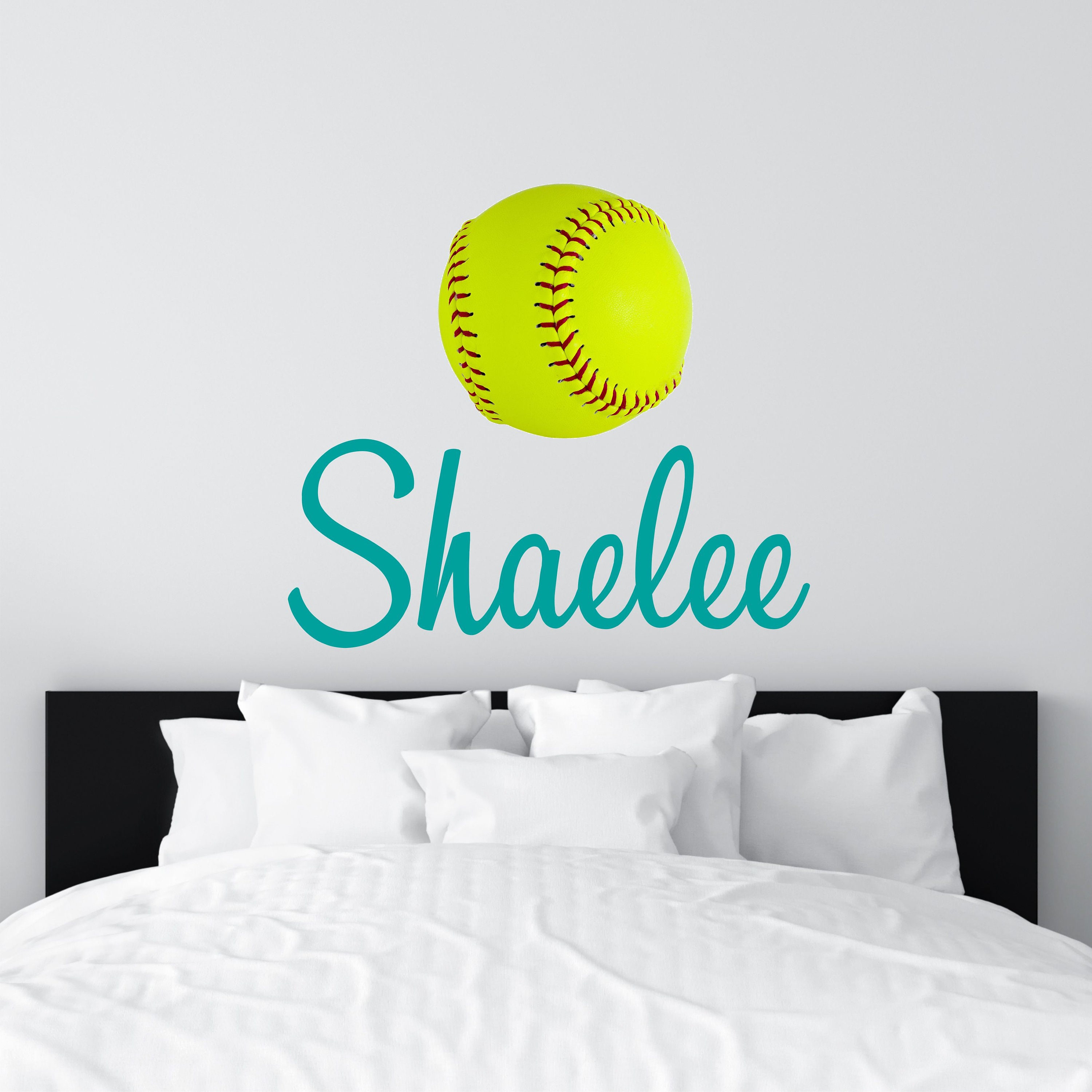Personalized Name Softball Wall Decal Custom Name Softball | Etsy