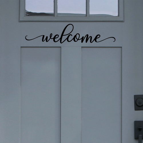 Welcome Vinyl Decal for Front Door Hallway Wall Anywhere. - Etsy