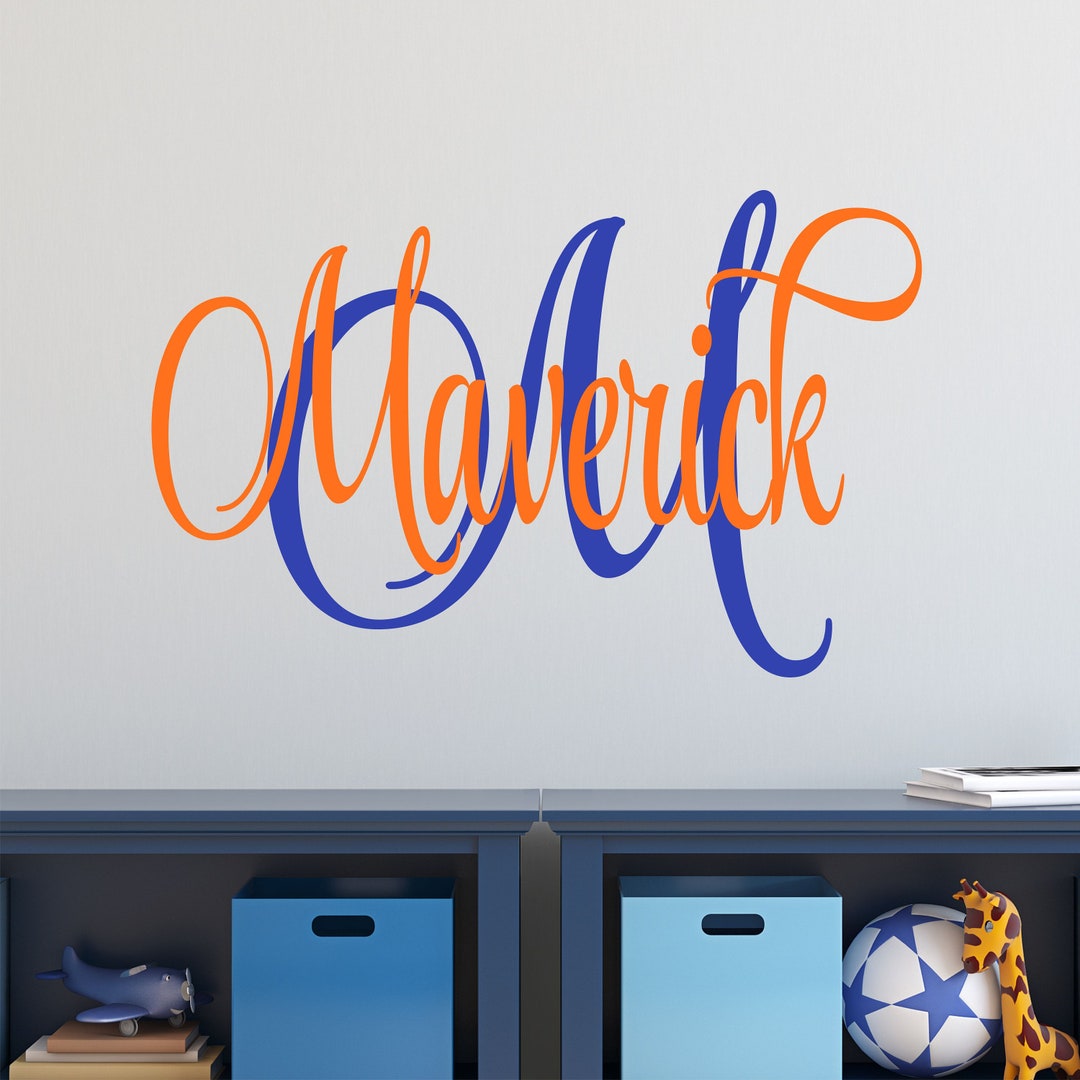 Boys Name Decal Boys Bedroom Wall Decor Nursery Wall Decal Baby ...