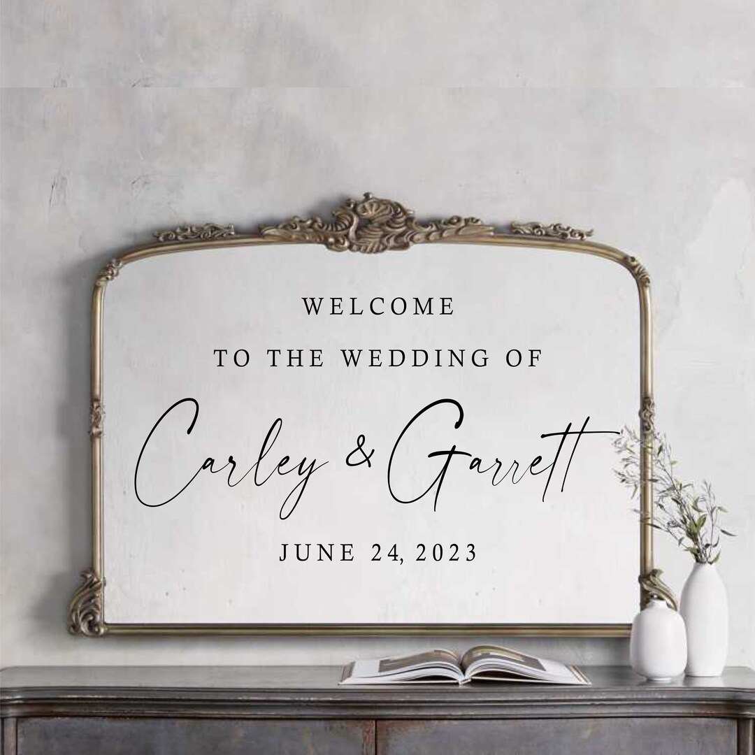 Welcome to Our Wedding Wall Decal - Welcome Stick for Mirror ...
