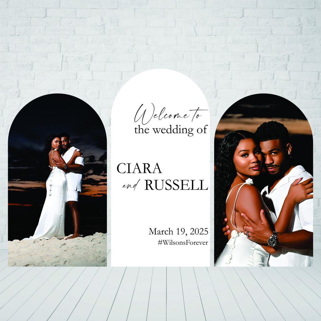 Wedding Welcome Sign With Photo Boards - Photo Backdrop - Large Welcome ...