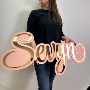 Double Layer Name Sign | Two Layer Name Sign | Personalized Wood and ...