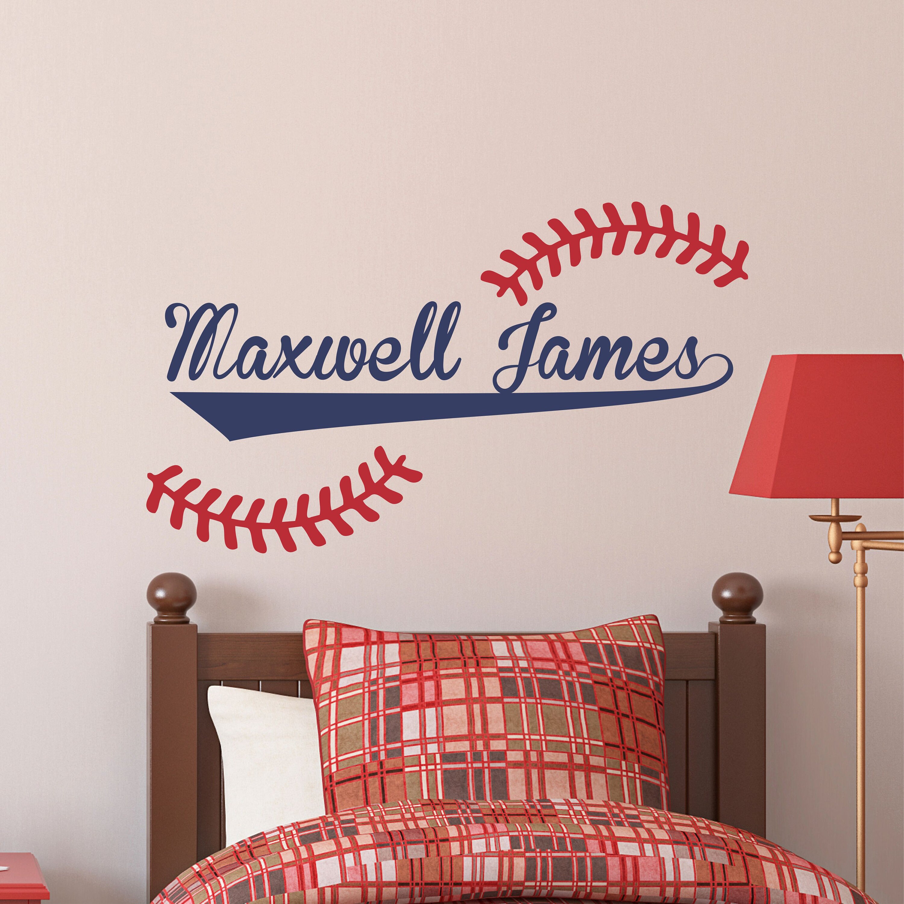 Personalized Name Baseball Wall Decal - Custom Name Baseball Wall ...