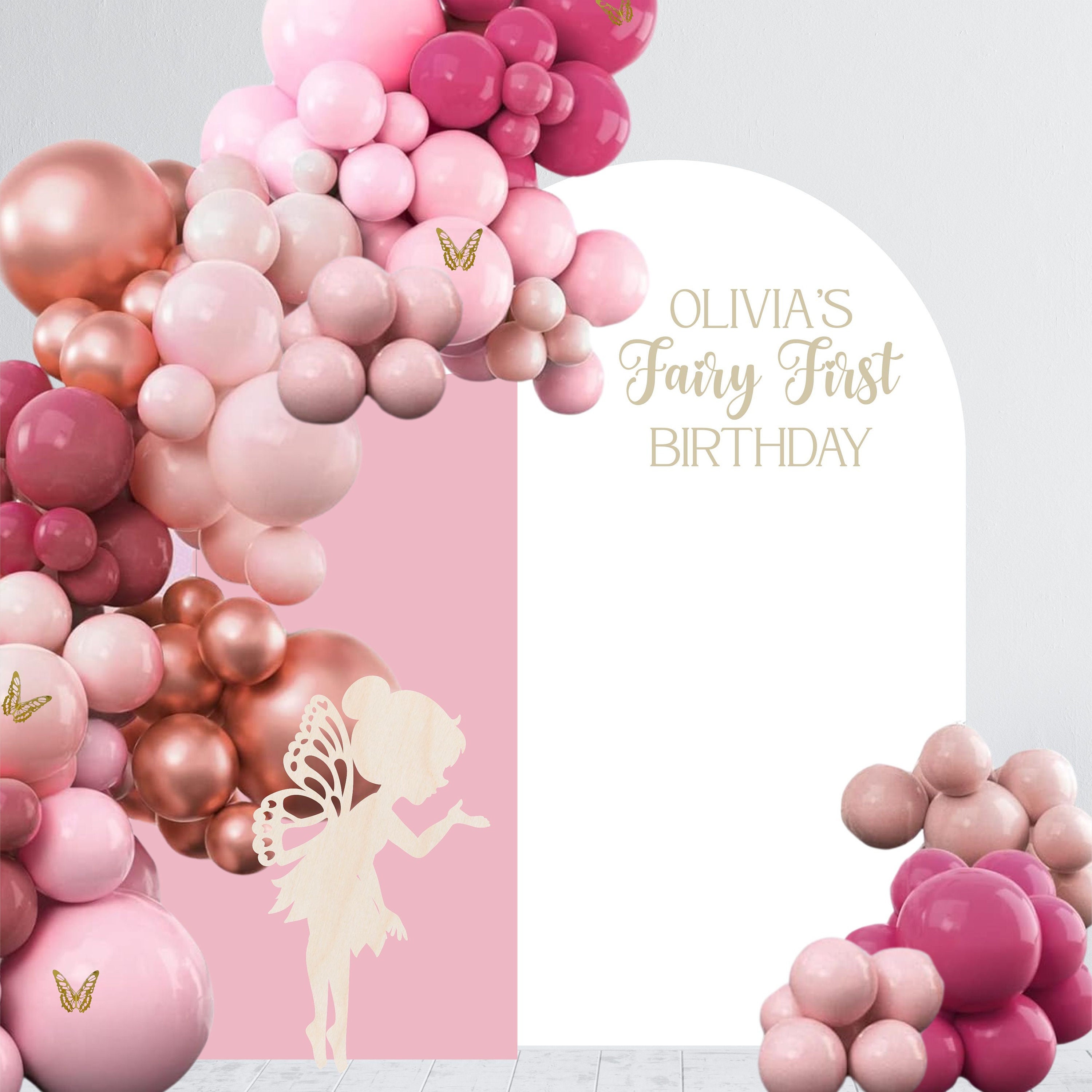 Fairy First Birthday Decal - Happy Birthday Party Backdrop - First ...