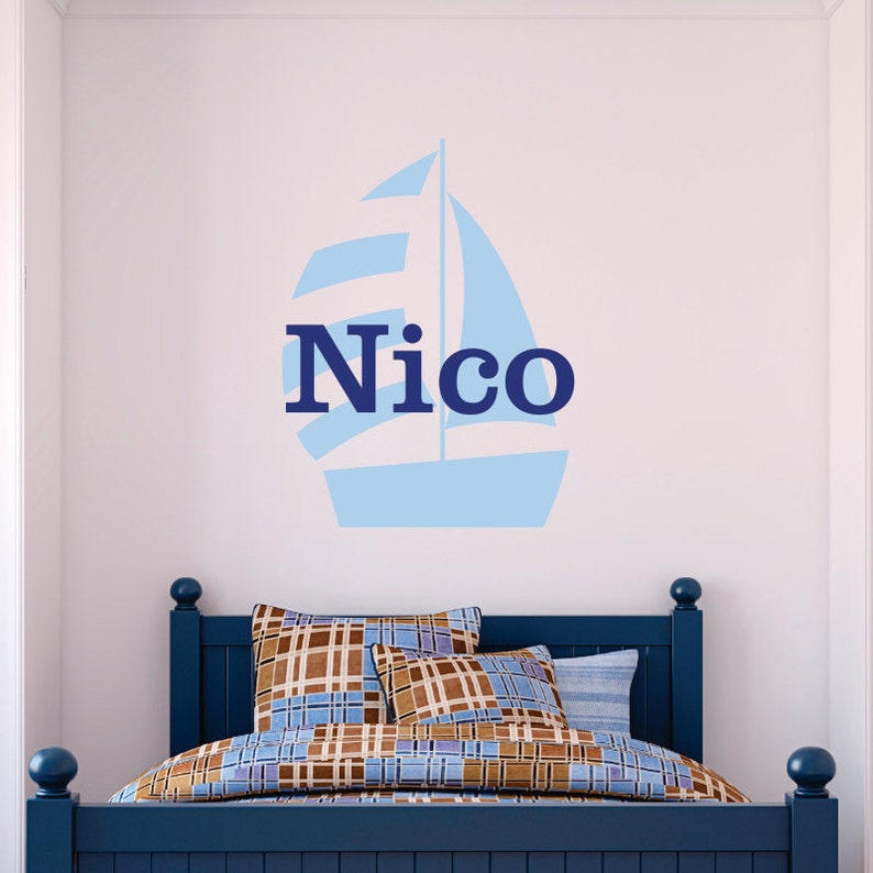 Personalized Name Nautical Wall Decal Custom Name Nautical Wall Sticker ...